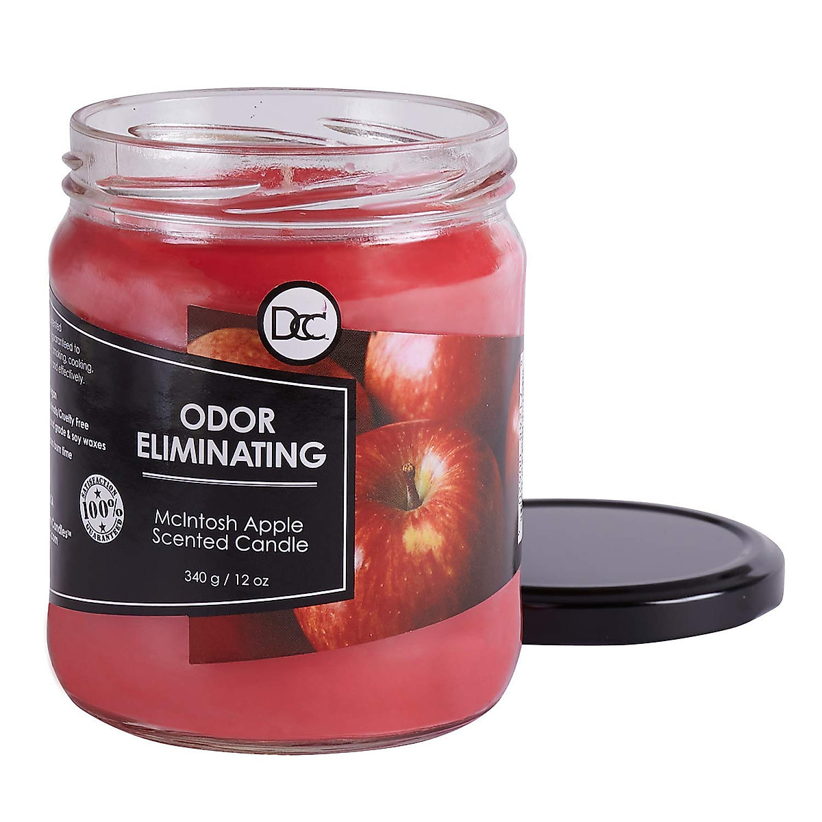 Mcintosh Apple Odor Eliminating Highly Fragranced Candle - Eliminates 95% of Pet, Smoke, Food, and Other Smells Quickly - Up to 80 Hour Burn time - 12 Ounce Premium Soy Blend