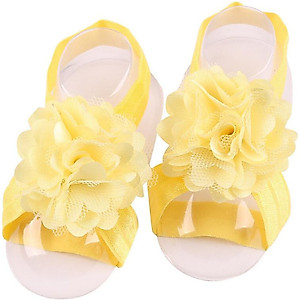 Toptim Baby Girl's Barefoot Sandals Flower for Newborn Toddlers (0-3T) (Mixed 12 Colors)