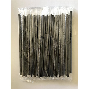 Chat Latte 210 Count Drinking Straws, 5mm Dia, Individual Wrapped, Black