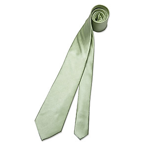 DiBanGu Sage Green Tie and Pocket Square Cufflinks Sets Slik Light Green Tie Wedding Holiday