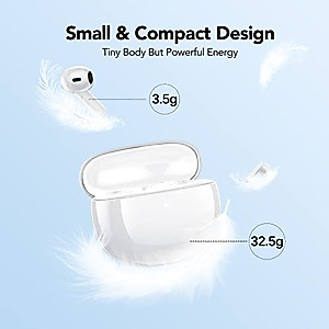 IKG Bluetooth Earbuds, Bluetooth Headphones with Microphone, 30H Playtime, Wireless Earbuds with Transparent Charging Case, Deep Bass, IPX7 Waterproof Earphones, Ear Buds for Work