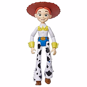 Mattel Disney and Pixar Toy Story Large Action Figure, Posable Jessie Collectible in Signature Cowgirl Look with Removable Hat, 12-inch Scale