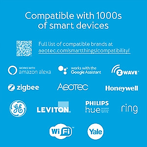 Aeotec Smart Home Hub, Works as a SmartThings Hub, Z-Wave, Zigbee, Matter Gateway, Compatible with Alexa, Google Assistant, WiFi