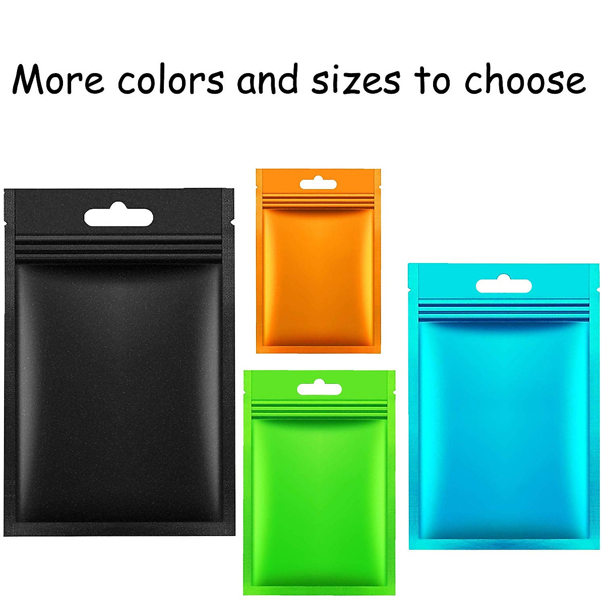 100 Pcs Blue Resealable Smell Proof Ziplock Storage Bags, Foil Pouch for Food Storage (3.9 x 7 inch/ 10 x 18 cm)