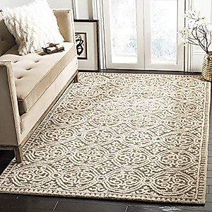 SAFAVIEH Cambridge Collection Area Rug - 8' x 10', Tan & Multi, Handmade Moroccan Wool, Ideal for High Traffic Areas in Living Room, Bedroom (CAM232A)