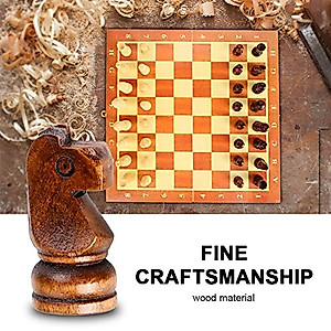 Wooden Chess Set - Folding Board, 12 Inches Handmade Portable Travel Chess Board Game Sets with Game Storage - Beginner Chess Set for Kids and Adults
