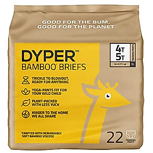 DYPER Viscose from Bamboo Toddler Potty Training Pants Girls & Boys Size 4T-5T, Honest Ingredients, Day & Overnight, Made with Plant-Based* Materials, Hypoallergenic for Sensitive Skin, Unscented