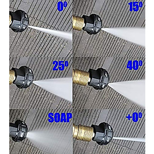 RIDGE WASHER Pressure Washer Nozzle, 6-in-1 Quick Changeover, 4000 PSI, 1/4 Inch Quick Connect