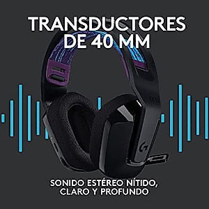 Logitech G535 Lightspeed Wireless Gaming Headset - Lightweight on-Ear Headphones, flip to Mute mic, Stereo, Compatible with PC, PS4, PS5, USB Rechargeable - Black (Renewed)