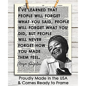 "People Will Forget…" Positive Quote Maya Angelou: Motivational Wall Art Poster, Inspirational Quote Wall Decor Posters for Bedroom & Office Decor for Men, Women & Teen Girl - 8x10 Print Unframed