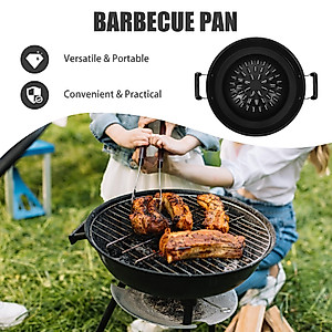 Ciieeo Korean BBQ Grill Pan Non-Stick Barbecue Pan Portable Thai Grilling Pan 30cm Stovetop Barbecue Tray Round Griddle Pan for Home Camping Picnics Restaurant Grilling