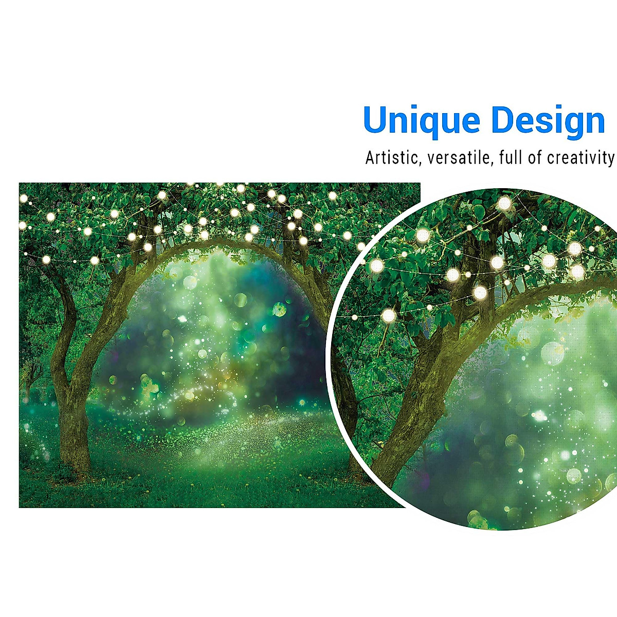 Funnytree 118" x 95" Spring Enchanted Garden Backdrop Forest Fairy Wonderland Woodland Background Wedding Baby Shower Birthday Party Banner Cake Smash Decor Studio Portrait Prop Photobooth