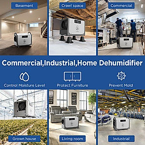 113 pint Crawl Space Dehumidifier with Pump for Basement,Commercial Dehumidifiers with Drain Hose, Industrial Dehumidifier for Large Space,Whole House