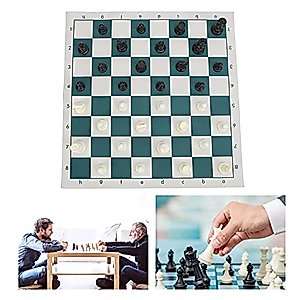 HERCHR Roll Up Chess Set, 32 Tournament Chess with Chess Board and Storage Bag Combo