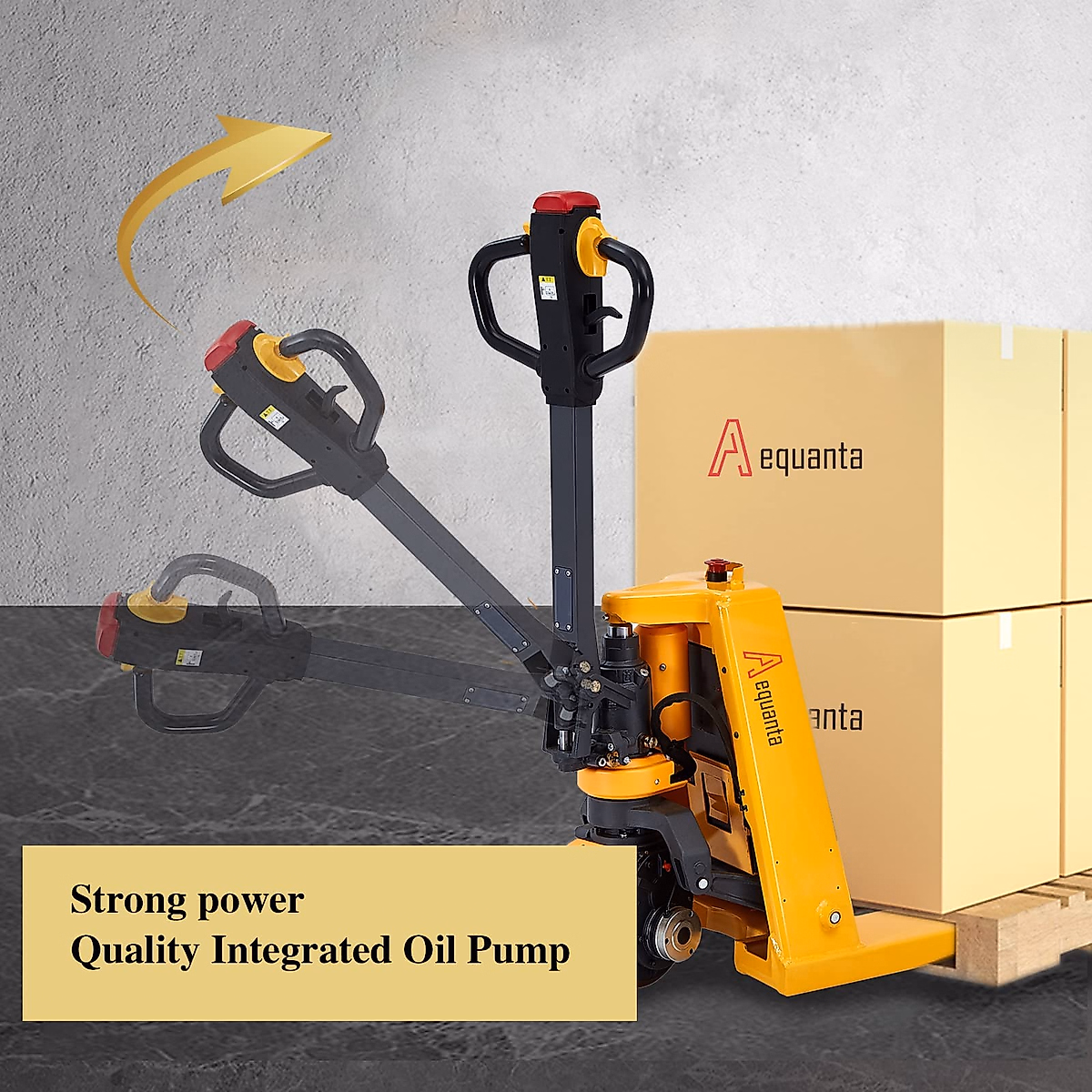 Aequanta Economical Pallet Jack 3300lbs Capacity Electric Pallet Truck Lithium Battery Mini Type Jack 48''x27'' Fork