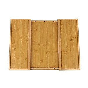 StorageMate Bamboo Drawer Organizer Silverware Tray - Adjustable Utensil Holder for cutlery - Expandable Drawer Divider for Stationery, Craft Supplies, Household Tools, Jewelry, Makeup, Hair Accessories