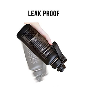 ARTS & CO. Success Facts Vacuum Insulated Stainless Steel Wide Mouth Leakproof Inspiration Sports Water Bottle 32 oz. (Deep Black)