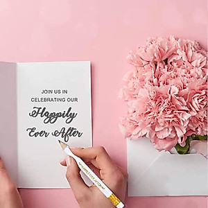 50pcs White Pencils for Bridal Shower with Silk Rose Petal Confetti Wedding Party Favor Engagement Bachelorette Decoration