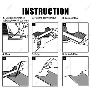 VARSK Contour Gauge Duplicator with Lock 10 inch - Shape Duplicator Profile Gauge Tool - Cool Gifts for Men DIY Woodworking Carpentry Flooring Handyman