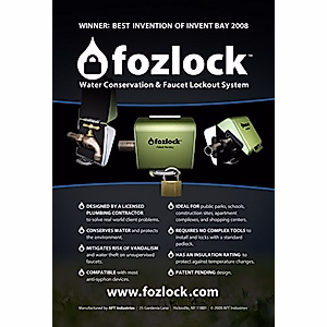 Fozlock Outdoor Faucet Lock System - Insulated Water Spigot Lock and Garden Hose Bib Lock With Cover, Stainless Steel - Prevent Water Theft and Stop Unauthorized Water Use, Easy Installation