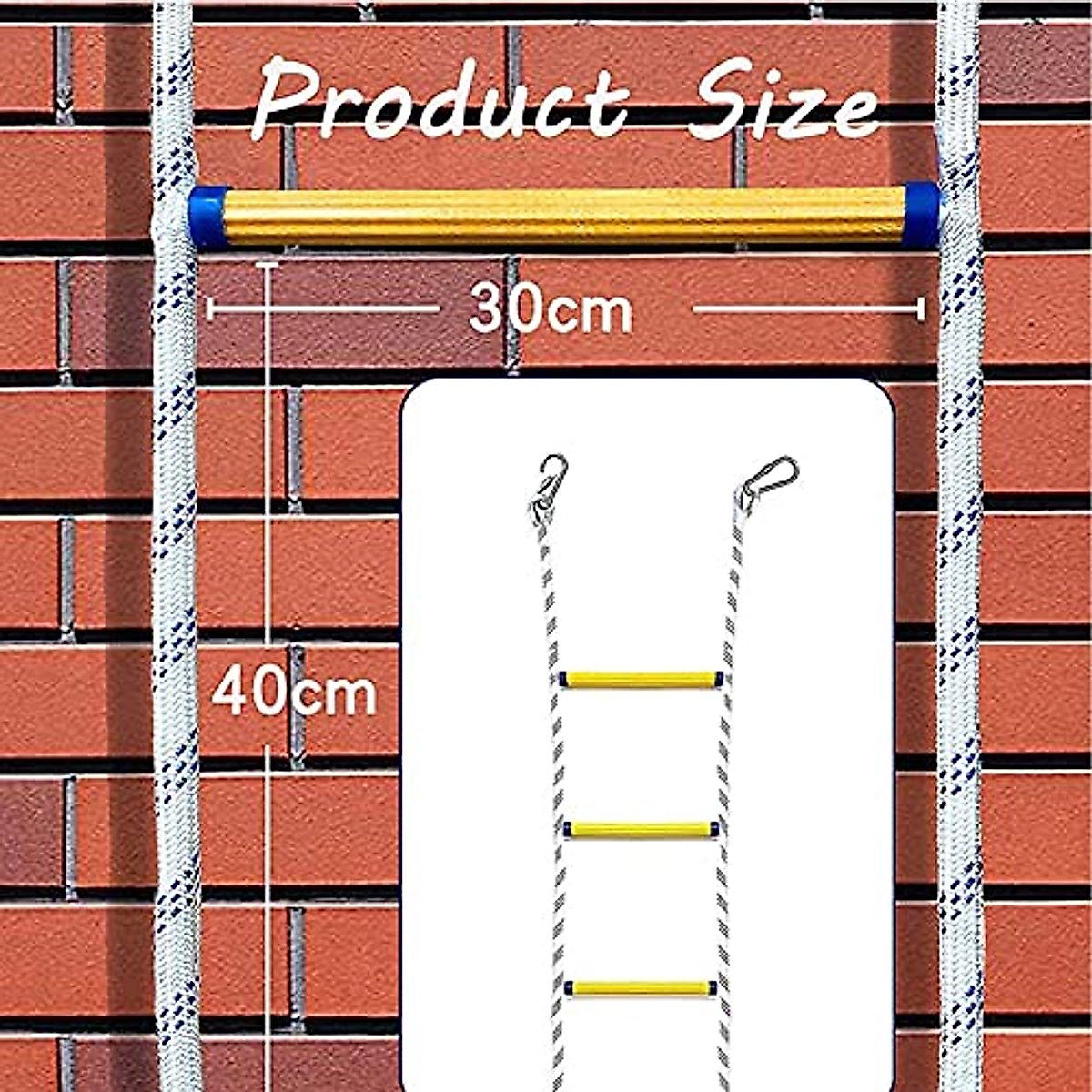 WSYZHL Escape Rope Ladder Emergency Fire Escape Ladders with Hooks Flame Resistant Safety Rope Ladder 2-9 Storey Fast to Deploy Easy to Use, 3/5/8/10/20/30M