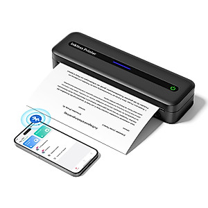 Zoolion 1 Wireless Portable Printer & 1 Thermal Paper Roll 8.5"x11" & 100 Folded Thermal Paper 8.5"x11"