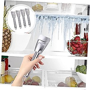 Happyyami 4pcs Stainless Steel Icing Spatula refrigerator for car stainless steel ice scoop squeegee for car Fridge Ice Remover fridge freezer Fridge Dredging Kit Refrigerator Ice Shovel arc