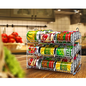 Utopia Kitchen Storage Can Rack Organizer, Stackable Can Organizer Holds Upto 36 Cans for Kitchen Cabinet or Pantry (Chrome)