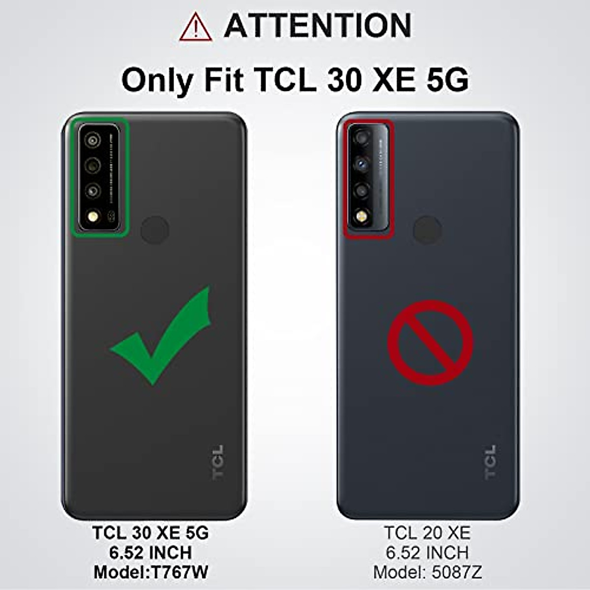 NTZW for TCL 30 XE 5G Case: Drop Protective Military Grade Armor Case Cover | Sturdy Anti-Slip Grip & Shock-Proof Silicone TPU Bumper | Dual-Layer Heavy Duty Protection Phone Case - Black