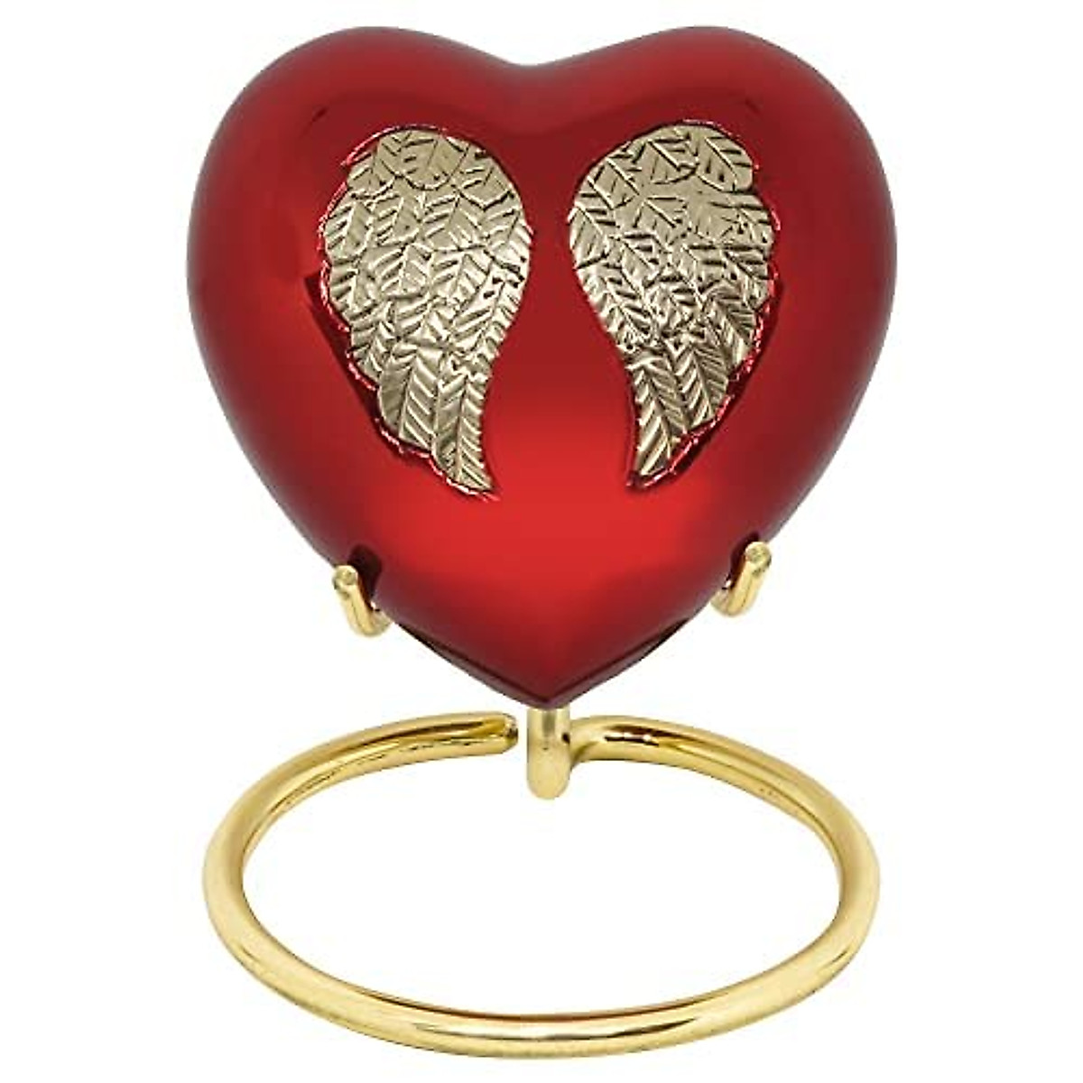 Red Heart Keepsake Urn - Mini Heart Cremation Urn with Stand & Box - Small Angel Heart Urn for Human Ashes - Honor Your Loved One with Red Urn Heart Shaped - Perfect for Adults & Infants