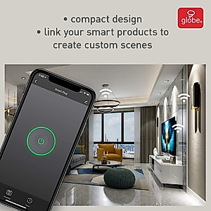 Globe Electric Wi-Fi Smart Plug, No Hub Required, Voice Activated, 4 Grounded Outlet, (4-Pack, 15A) 50207, White