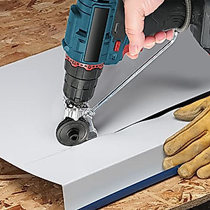 Electric Drill Plate Cutter, New Electric Drill Shears Metal Plate Cutter, Safe and Durable Drill Attachment for Metal Cutting for Cutting Metal Plates Hard Materials(Electric Drill Not Included)