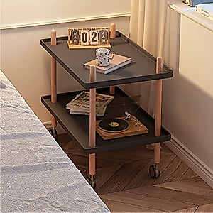 N&V Double Layer Trolly Side Table (Black)