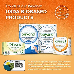 Beyond Laundry Detergent Sheets (32 sheets) - Free & Clear - Eco-friendly, Hypoallergenic. Biodegradable. Paraben free. Travel friendly. Plastic Free Packaging