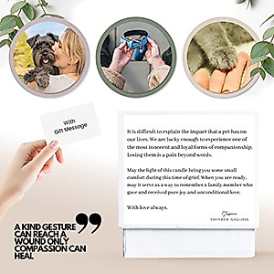 Paw Prints Pet Memorial Candle, Loss of Dog or Cat Remembrance Sympathy Grief Condolence Bereavement Gifts, Paraffin-Free 100% Natural Soy Wax Blend with Clear Quartz, Tiger Eye and Coffee Beans