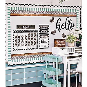 Schoolgirl Style Simply Stylish Bulletin Board Set―Calendar, Monthly Headers, Days of the Week, Seasons, Weather, Special Occasions, Birthdays (100 pc)