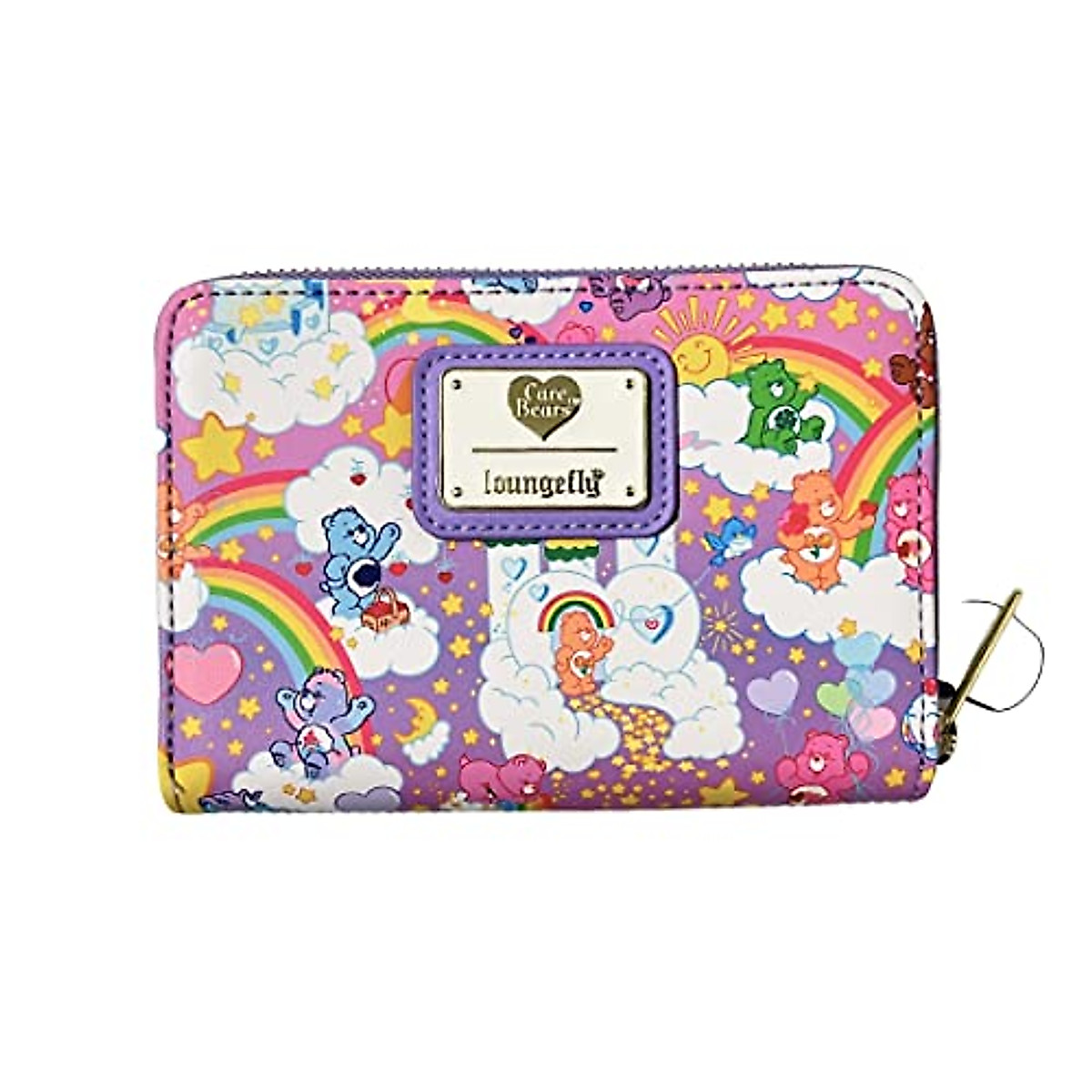 Loungefly Exclusive Care Bears Rainbow All Over Print Zip Around Wallet