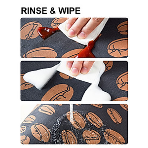 ILANGO Coffee Maker Mat for Countertops Hide Stain Rubber, Non Slip Coffee Bar Mat for Kitchen Counter, Absorbent Dish Drying Mat, Coffee Accessories Fit Under Coffee Espresso Machine 16"*24"