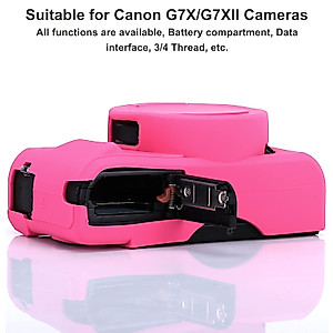 G7X Mark II G7X Removable Lens Cover Silicone Cover Rubber Soft Camera Case Cover for Canon PowerShot G7X II G7X (Rosered)