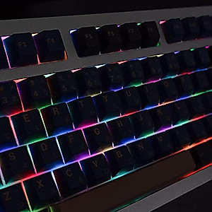 PBT Keycaps 129 Keys Blue Samurai Keycaps Dye Sub Cherry Profile Fit for 61/64/87/104/108 US Layout Cherry Mx Gateron Switches Mechanical Keyboard