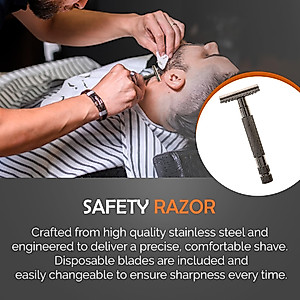 Gentleman Jon Safety Razor Shaving Kit | Vintage Wet Shave Grooming Set for Men - Includes: Safety Razor, Hair Shaving Brush, Alum Block, Shave Soap, Bowl & Double Edge Razor Blades