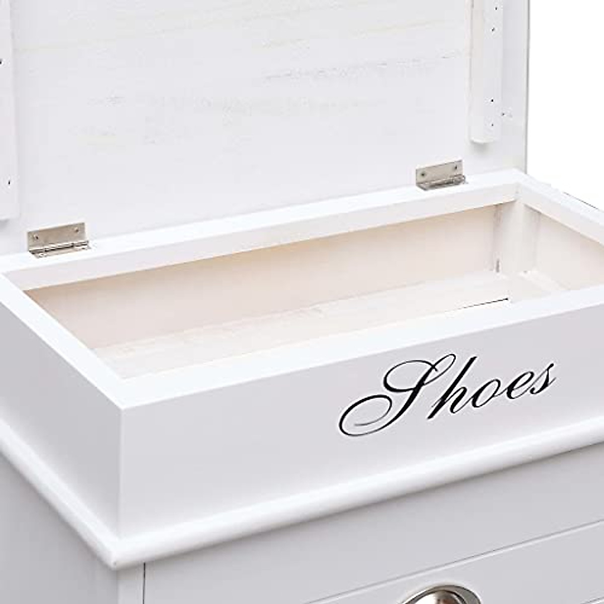 WIFESE Shoe Storage Shoe Cabinet for Entryway 19.7"x11"x38.6" Shoe Organizer Shoe Cubby Storage with Doors Shoe Rack Organizer Shoe Shelves Shoe Closet Article White
