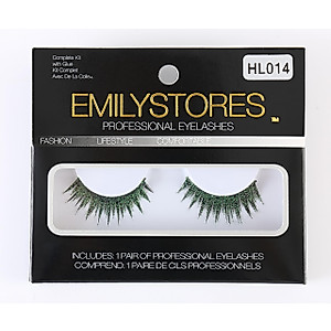 EMILYSTORES Green Wing Shining Star Costume Eye Lashes For Halloween, Dramatic Eyelashes, Party Looking, 1 Pair