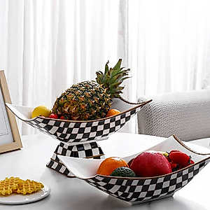 Porlien Checker Fruit Bowl with Stand