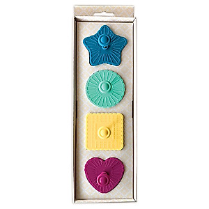 Talisman Designs Plunger Style Thumbprint and Linzer Cookie Cutters, 4 Piece Set