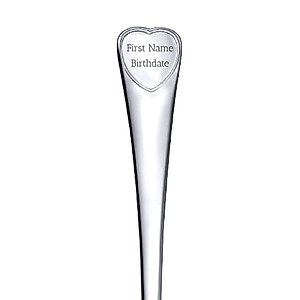 Personalized Baby Feeding Spoon | Custom Engraving Name & Birthdate | Keepsake Gift (Stainless Love Lasts)