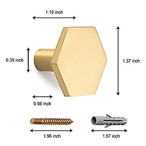 Modern Wall Hooks Made from Solid Brass. Ideal Purse Wall Hanger, Perfect for Coats, Jackets, Hats, Scarfs, Bags, Backpacks and More. Pack of 4 Decorative Coat Hooks - bilbyfox (Hexagon)