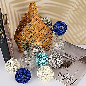 DomeStar Large Rattan Balls, 16PCS 2.8 Inches Wicker Balls Decorative Balls Natural Decorative Wicker Rattan Balls Orbs Vase Fillers