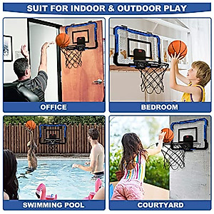 QDRAGON Mini Basketball Hoop, Over The Door for Indoor, with 3 Balls/Inflator/Breakaway Rim, Toy Gifts for Kids and Adults