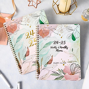 2024-2025 Planner - Planner 2024-2025 from July 2024 - June 2025, 8" x 10", Weekly and Monthly Planner 2024-2025 with Marked Tabs, Flexible Cover + Thick Paper + Twin-Wire Binding - Pink